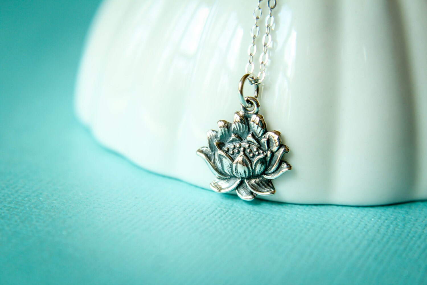 Blooming Lotus Flower Necklace in Sterling Silver | Etsy