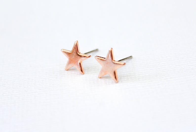 Small Star Earring Studs, Available in Multiple Finishes, Stainless ...