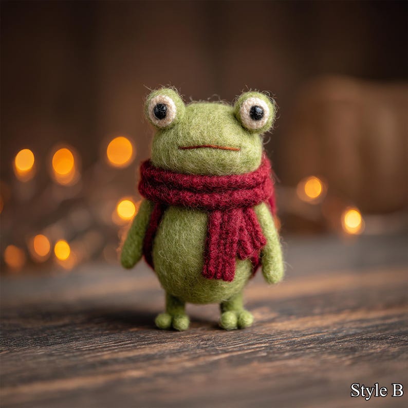 Needle Felted Frog, Felted Wool Animal Tiny Animal Figurine, Handmade ...