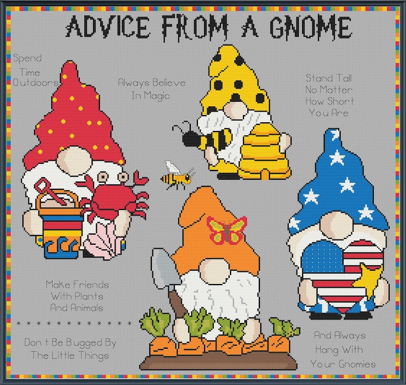 Advice From a Gnome Funny Cross Stitch Pattern - Etsy