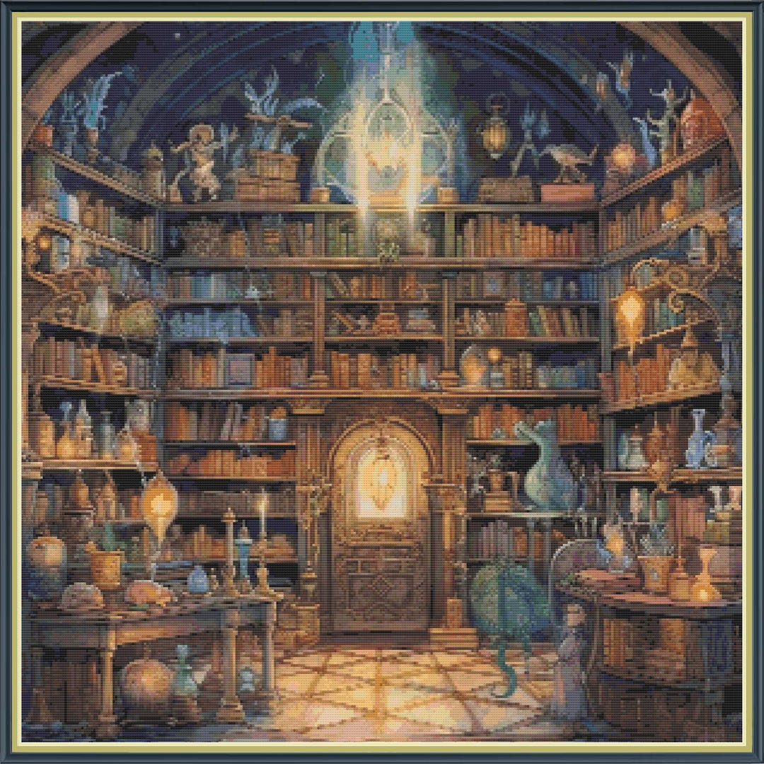 Wizards Library 2 Cross Stitch Pattern - Etsy