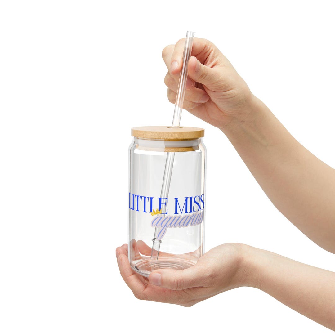 Aquarius Zodiac Glass Tumbler | 16oz Iced Coffee Cup With Straw - Etsy