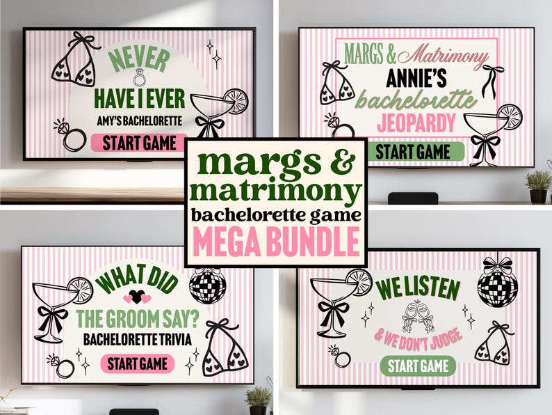 Margs & Matrimony Bachelorette Game Bundle | Funny Bach Games | Hen Do ...