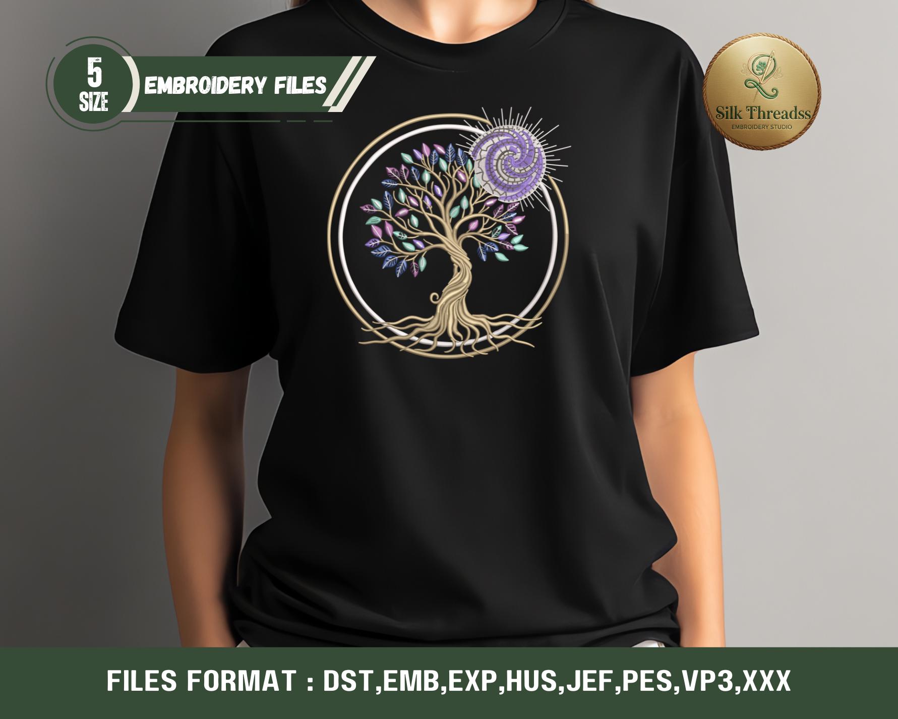 Sun Tree of Life Embroidery Design for Machine Embroidery, Boho ...