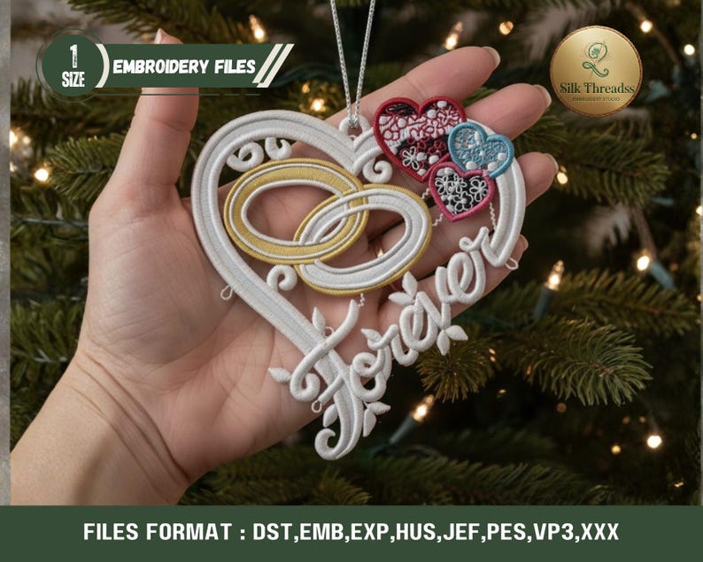 FSL Love Rings Embroidery Design, Heart Connection (digital Download ...