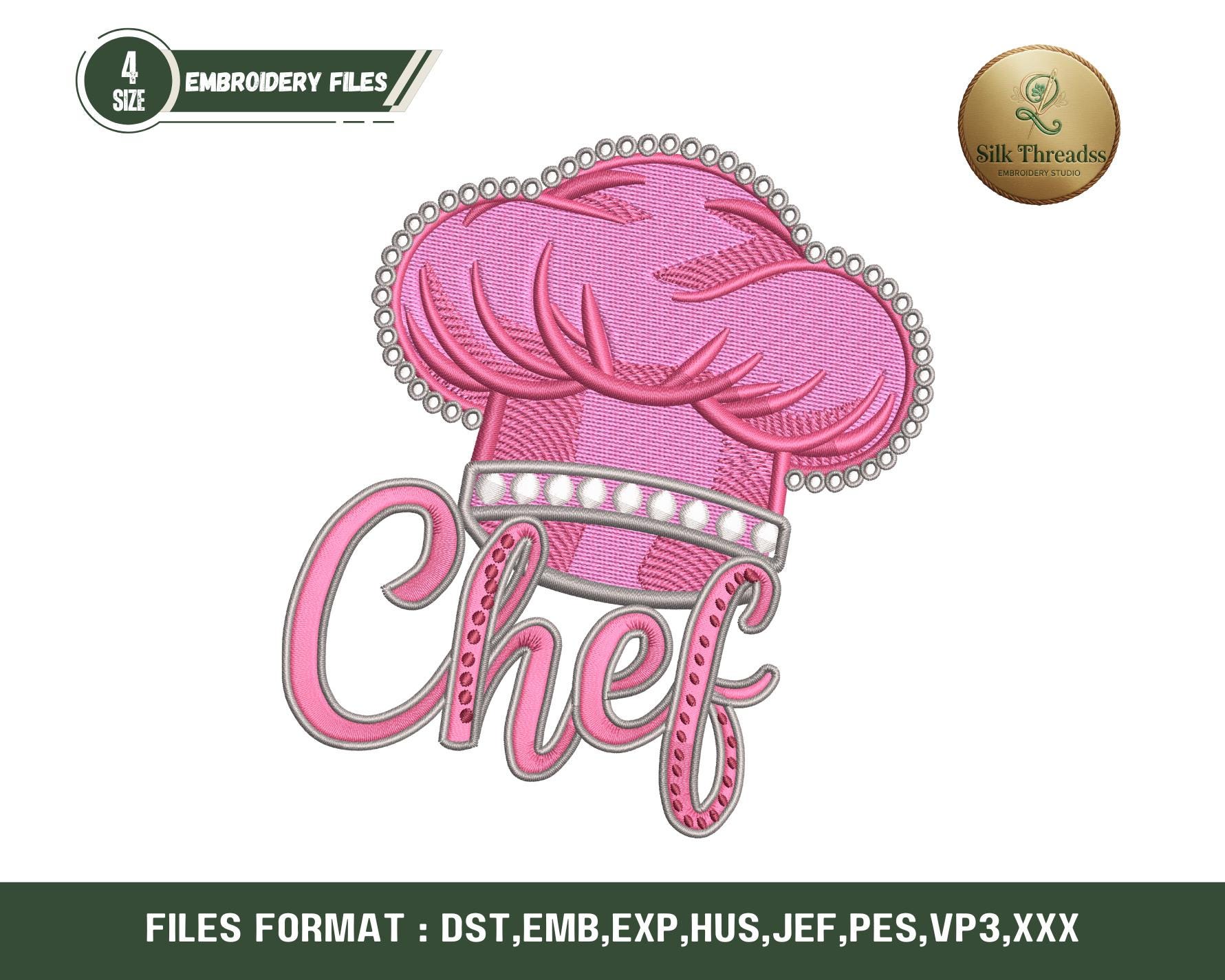 Chef Embroidery Design Set Cooking & Kitchen Machine Embroidery ...