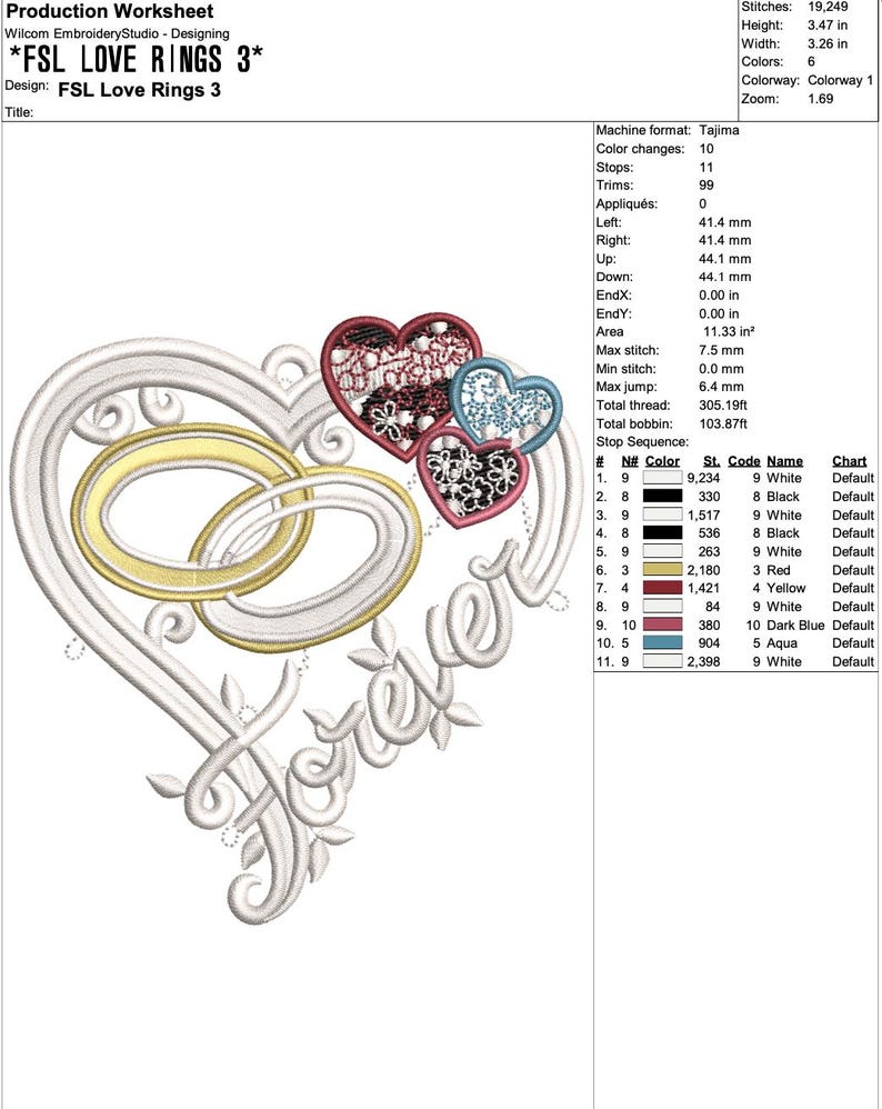 FSL Love Rings Embroidery Design, Heart Connection (digital Download ...