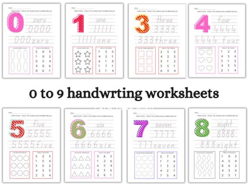 Printable Number Tracing Workbook Preschool PDF, Fun Numbers 1-10 ...