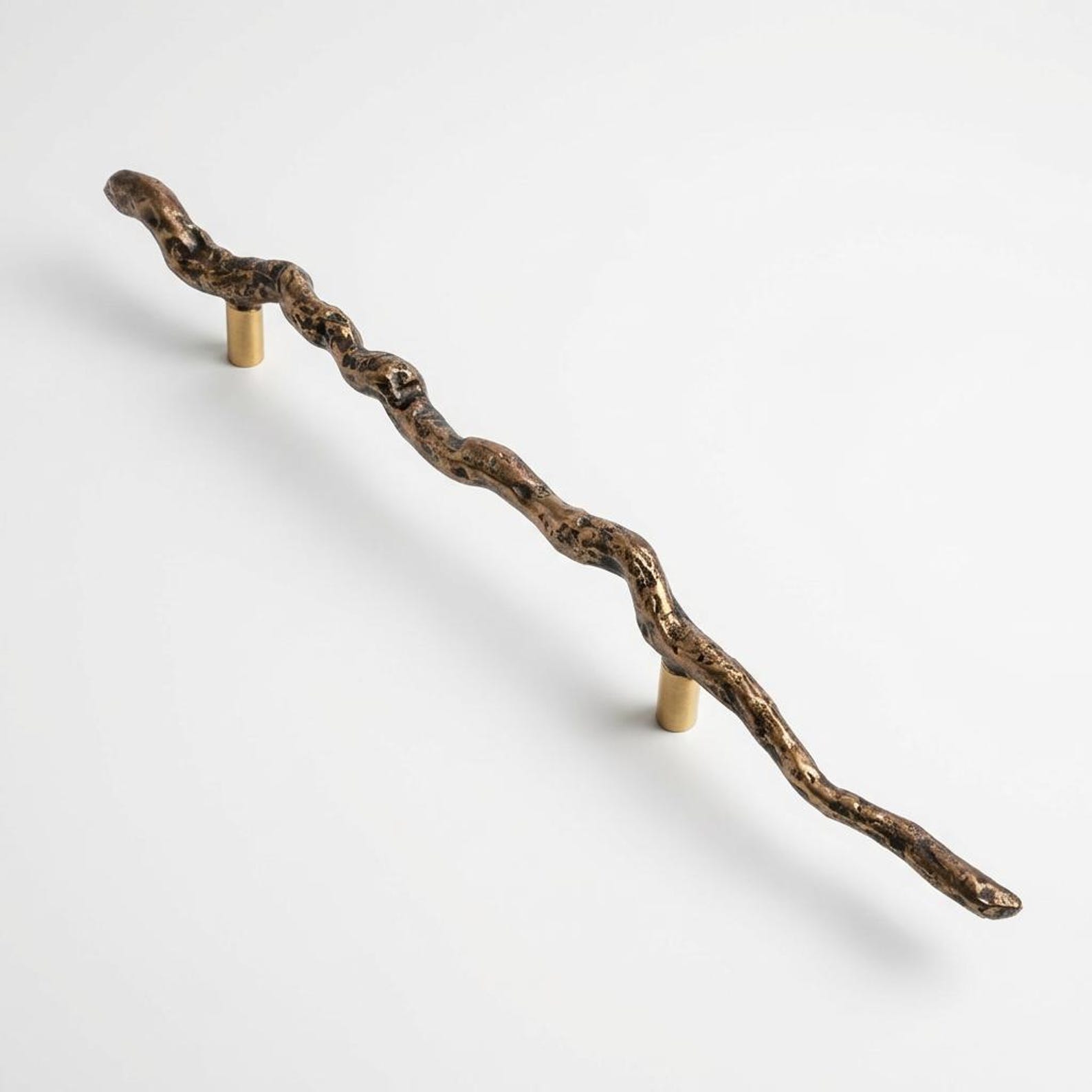 Organic Sculpted Brass Door Handle – Hand-textured Wavy Pull for Luxury ...