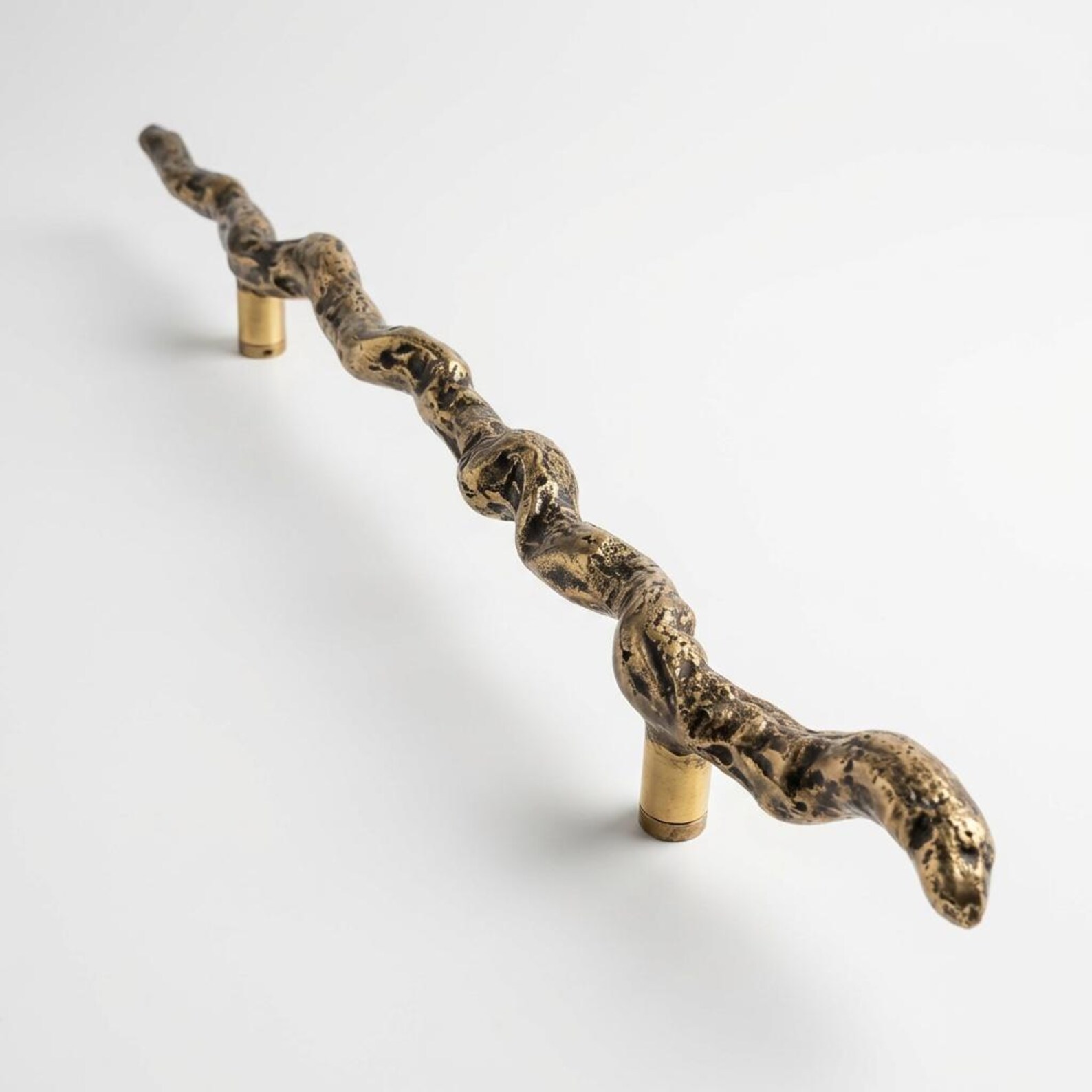 Organic Sculpted Brass Door Handle – Hand-textured Wavy Pull for Luxury ...