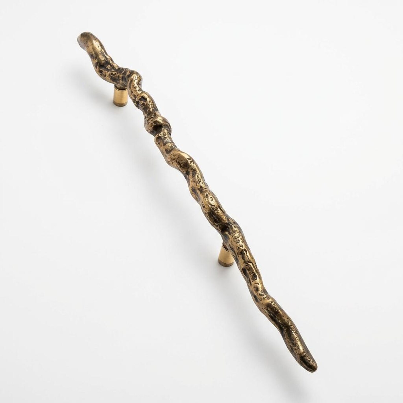 Organic Sculpted Brass Door Handle – Hand-textured Wavy Pull for Luxury ...
