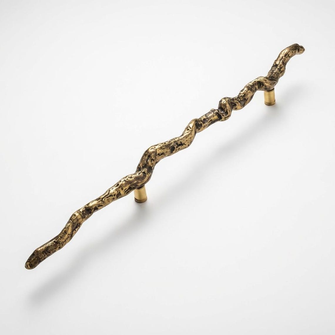 Organic Sculpted Brass Door Handle – Hand-textured Wavy Pull for Luxury ...