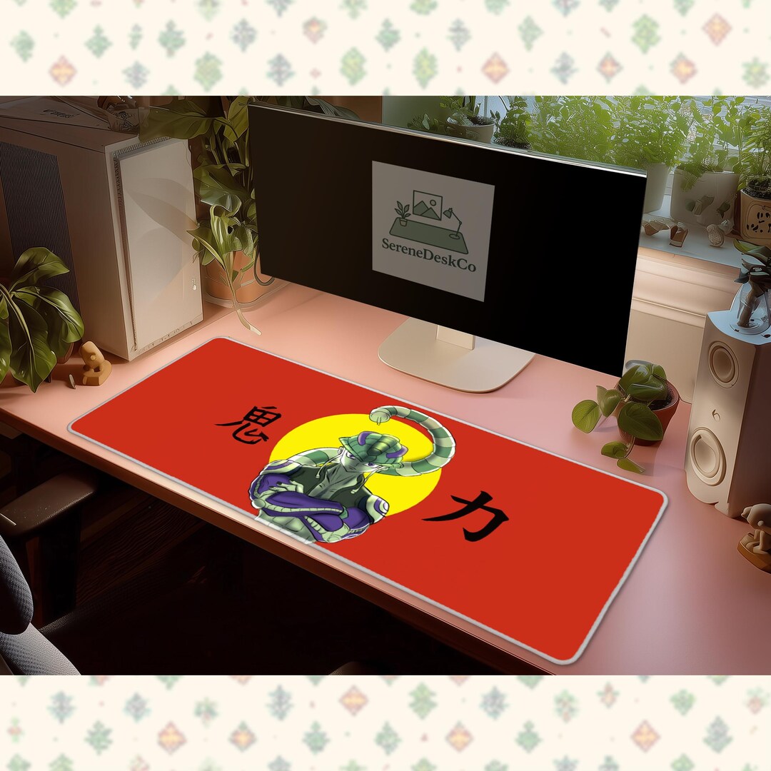 Dragon Ball Cell Mouse Pad Anime Villain Desk Mat Japanese Kanji Gaming ...