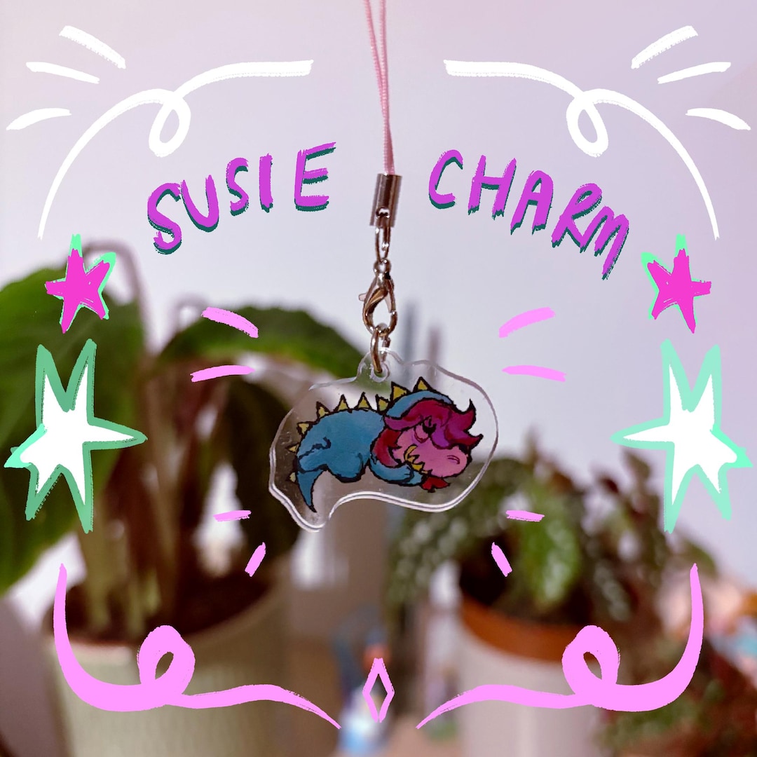 Deltarune Sleeping Susie GODZILLA Phone Charm - Etsy