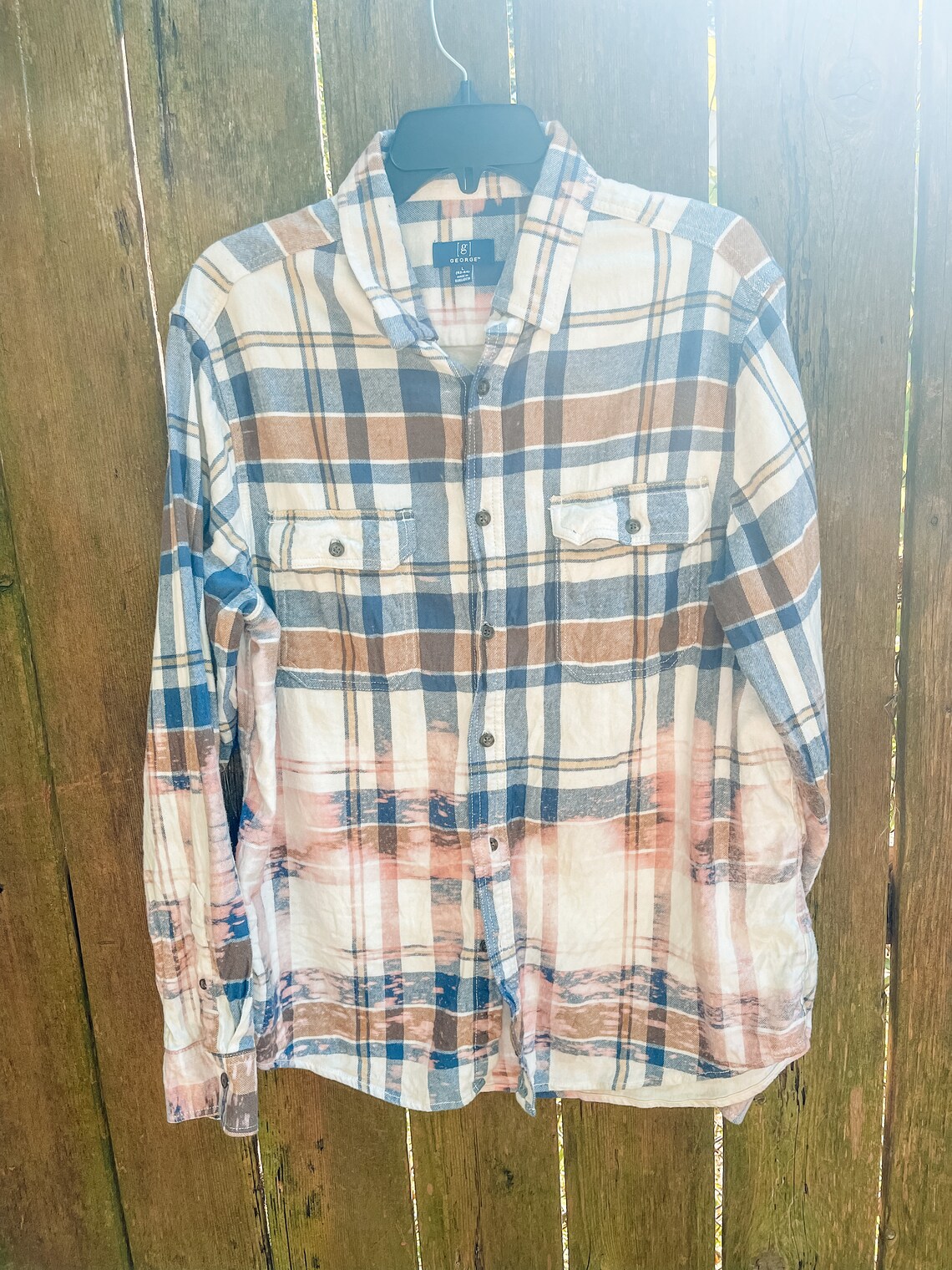 Bleached Distressed Flannels Hand Dipped Bleach Shirt Top - Etsy