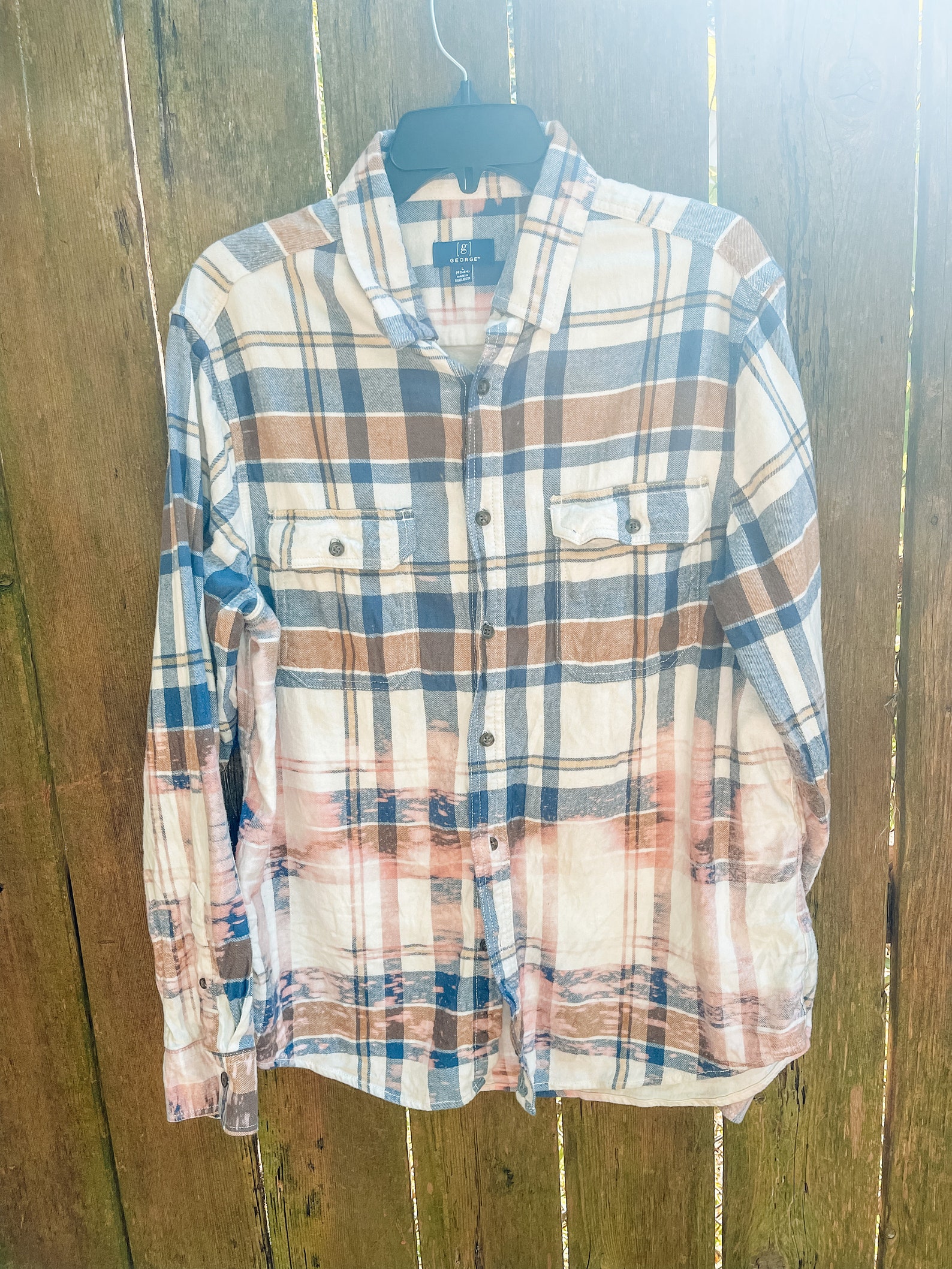 Bleached Distressed Flannels Hand Dipped Bleach Shirt Top - Etsy