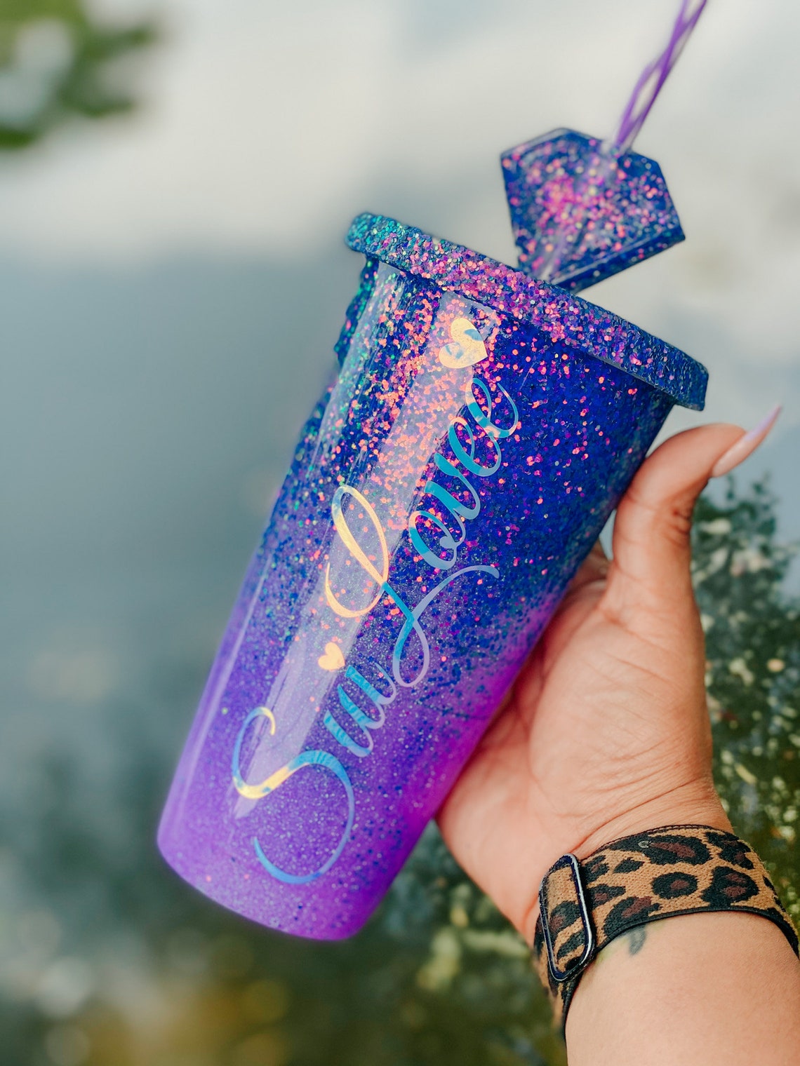 Glittered Purple Starbucks Cold Cup Coffee Cup Custom - Etsy