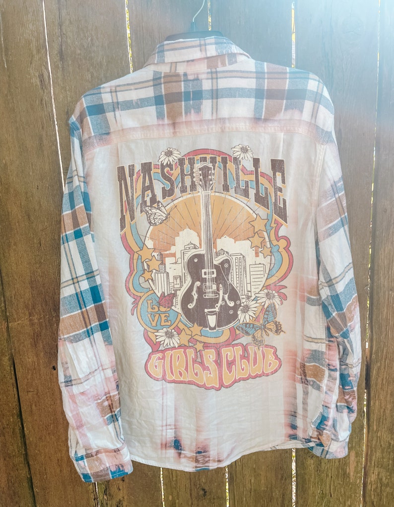 Bleached Distressed Flannels Hand Dipped Bleach Shirt Top - Etsy