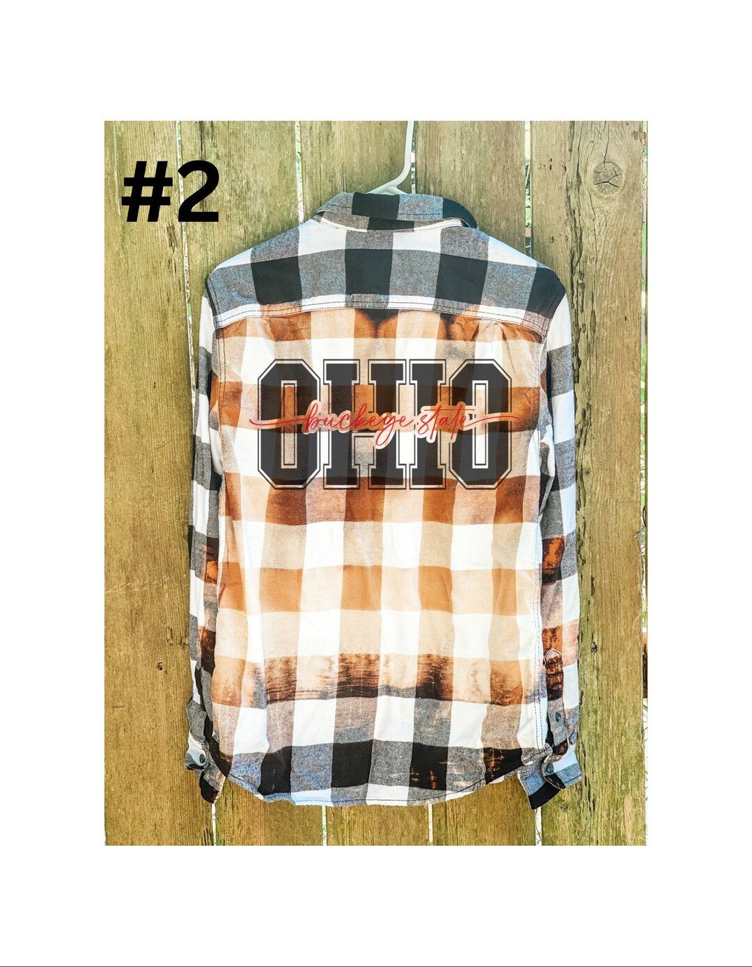 Bleached Distressed Flannel Rustic Bridesmaid Ohio State Buckeyes game ...