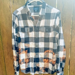 Bleached Distressed Flannels | Hand Dipped Bleach Shirt | Top Boho ...
