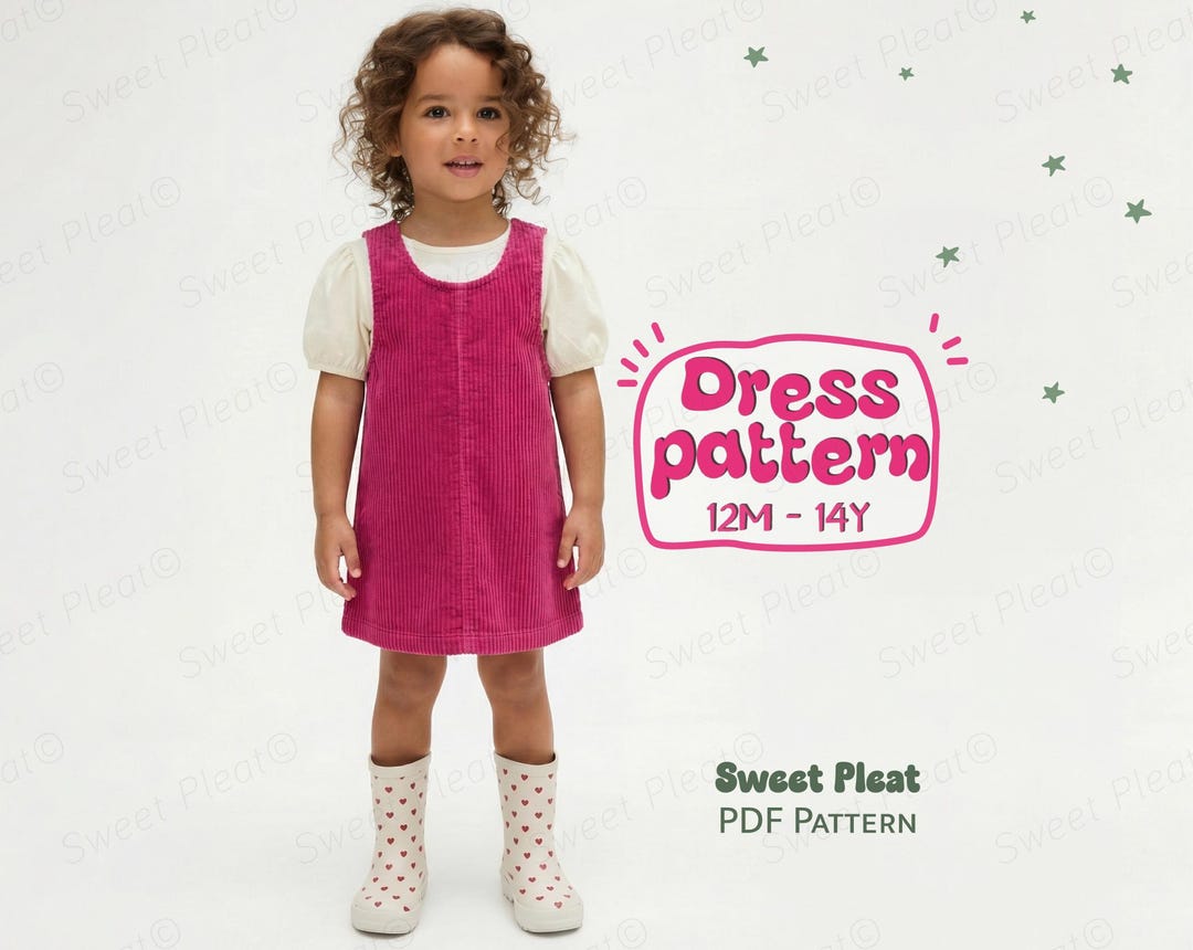Kid's Dress Pattern for Girls Overall Dress Sewing Pattern for Children ...