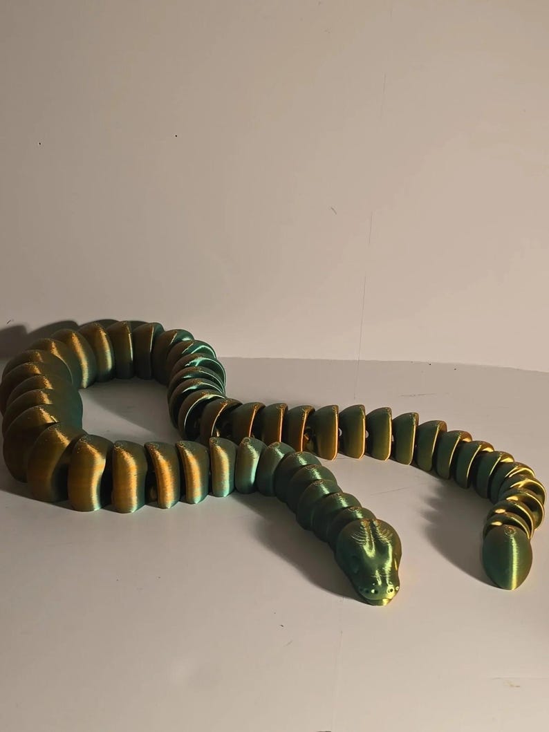 Python Snake Articulated 3D Printed Segmented Snake | Flexible Fidget ...
