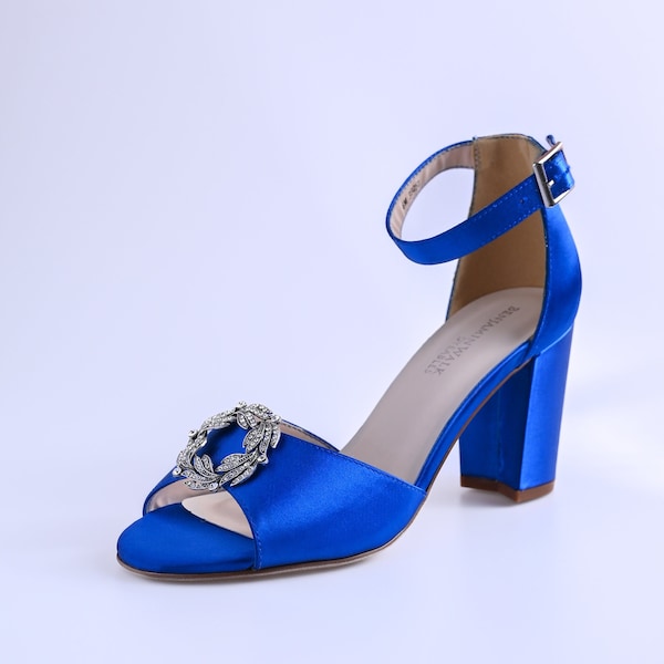 Royal Blue Block Heels - Etsy