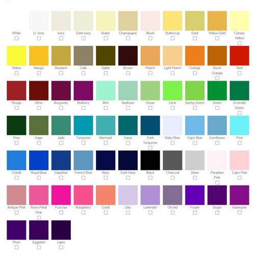 Color Swatches for Custom Wedding Shoes & Accessoriesup to 6 - Etsy