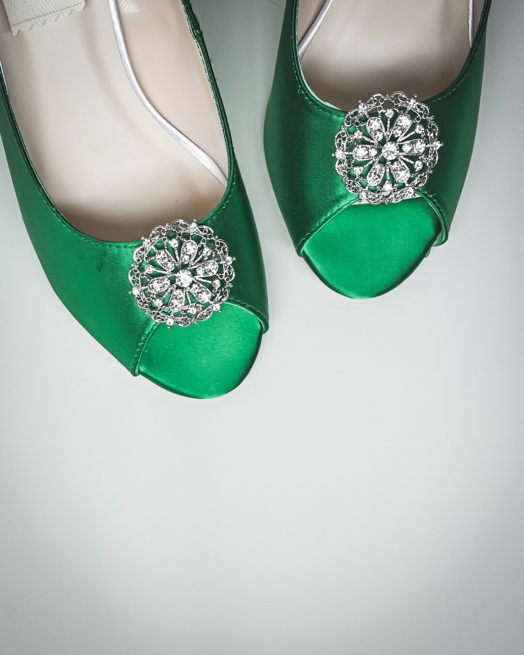 Green Wedges, Emerald Green Bridal Wedges, Vintage Wedding Shoes ...