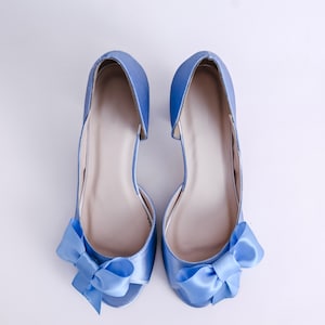 Bow Wedding Shoes, Cornflower Blue Wedding Shoes, Blue Bridal Shoes ...