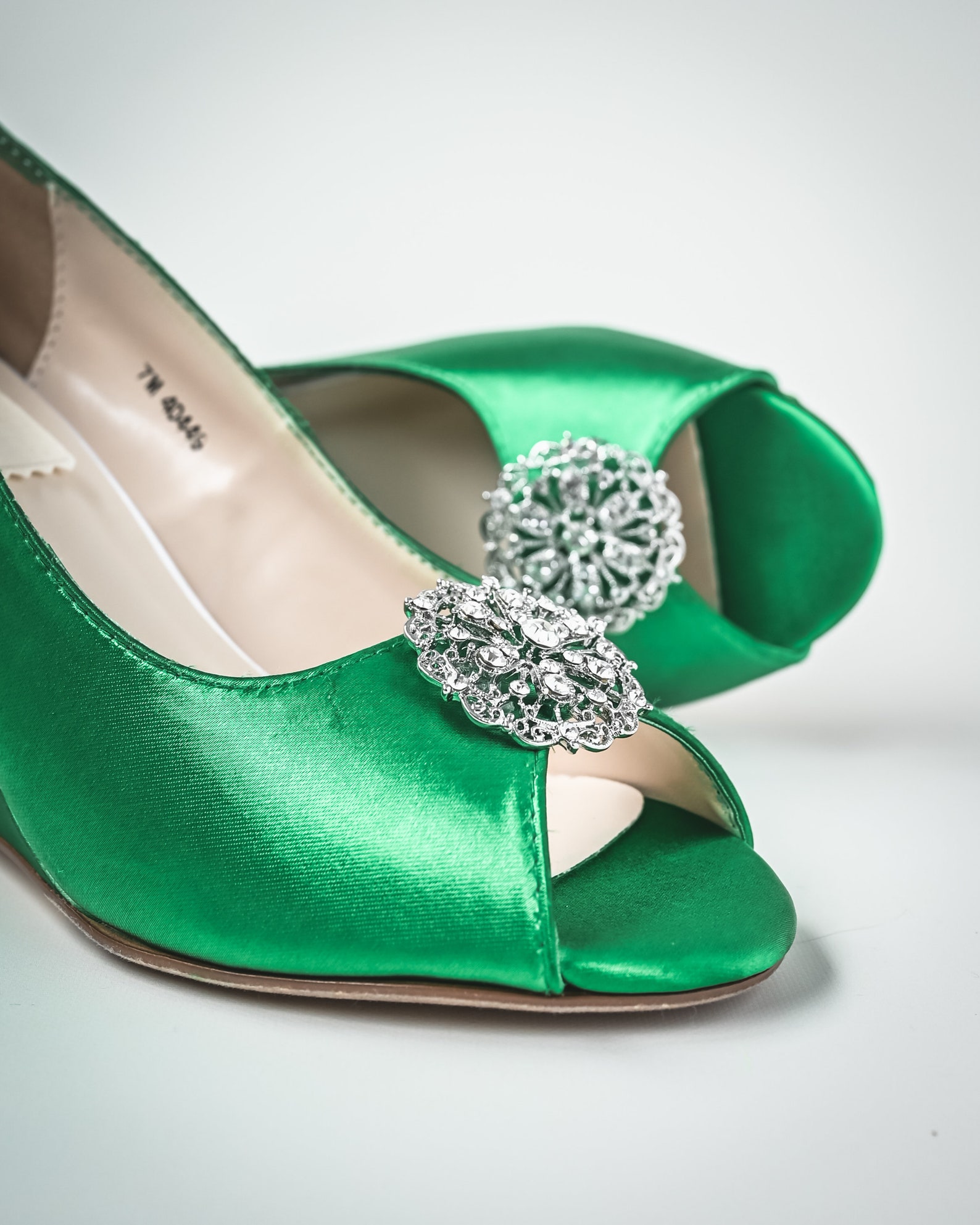 Green Wedges, Emerald Green Bridal Wedges, Vintage Wedding Shoes ...