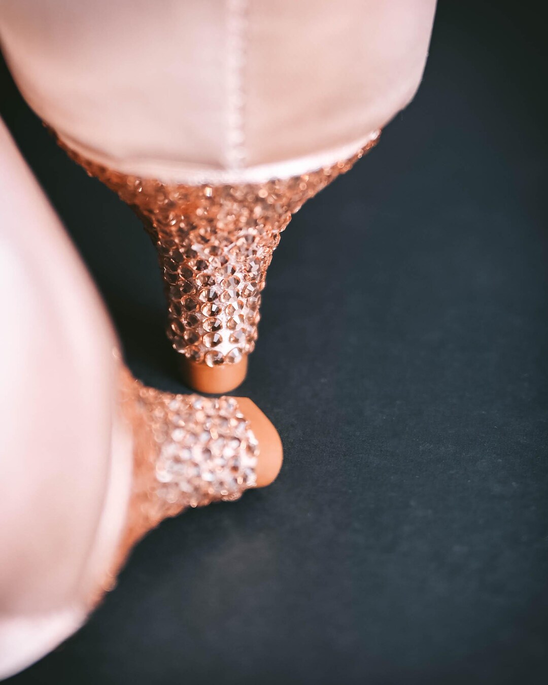 Rose Gold Crystal Heels, Custom Bridal Heels, Blush Wedding Shoes, Rose ...