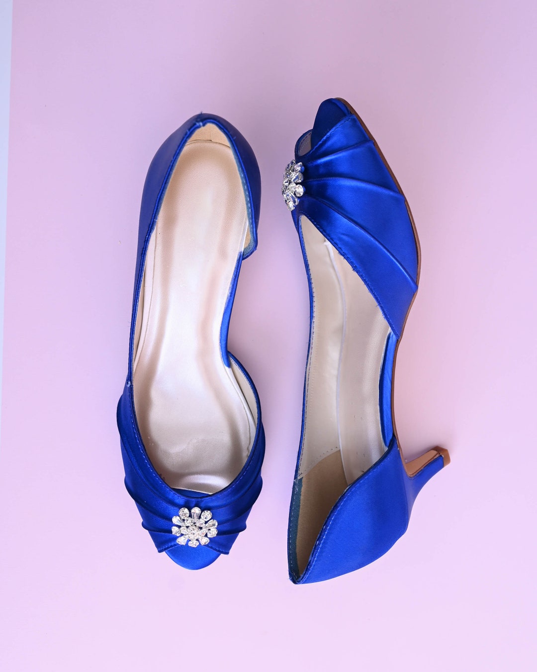 Blue Bridal Heels, Royal Blue Wedding Shoes, Simple Wedding Shoes for ...