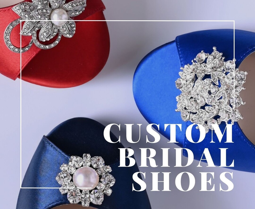 Simple Wedding Shoes, Custom Bridal Shoes, Red Bridal Heels, Blue ...