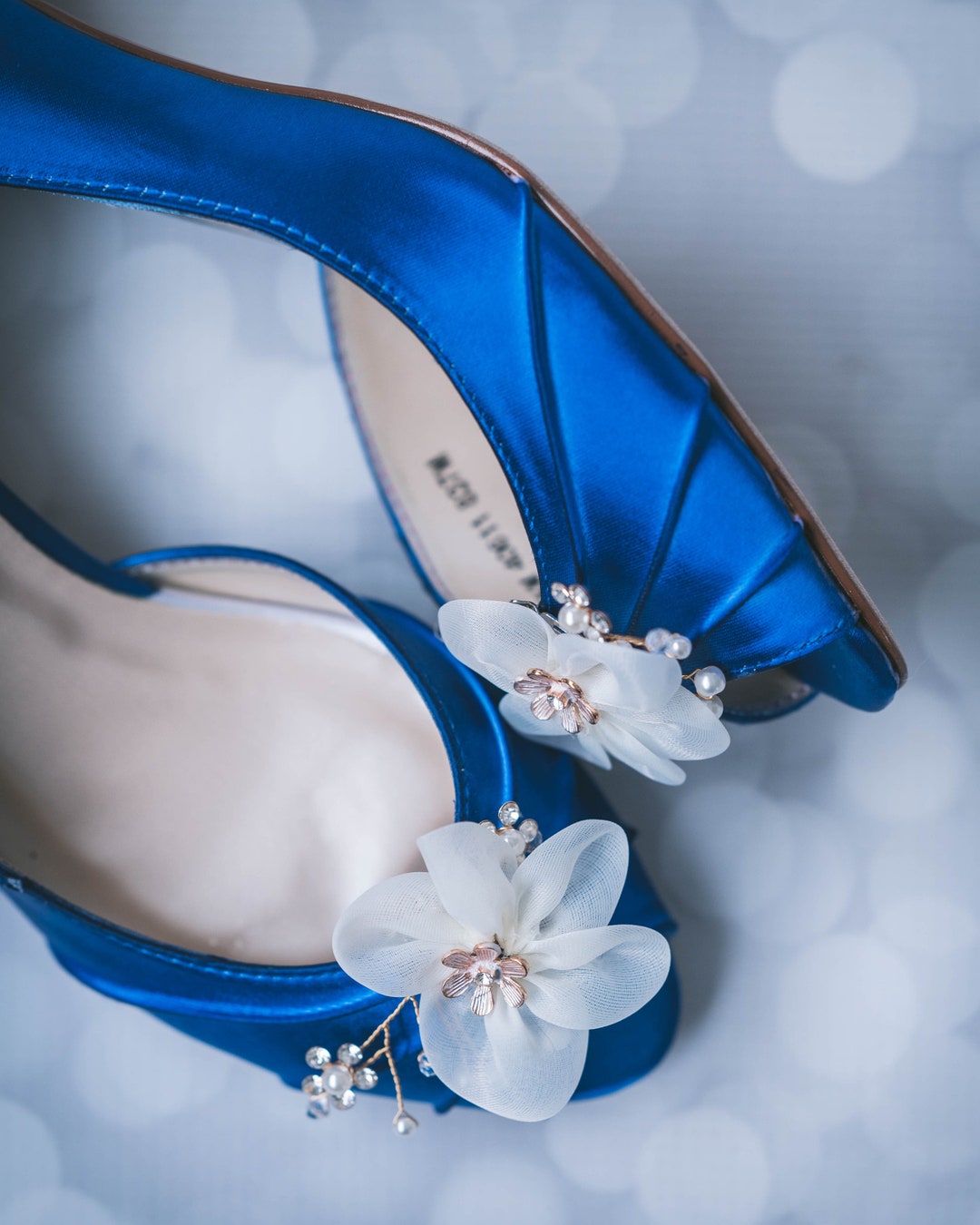Royal Blue Wedding Shoes, Blue Bridal Heels, Flower Bridal Shoes ...