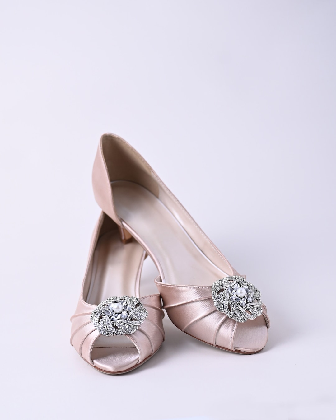 Crystal Wedding Heels, Blush Wedding Shoes, Pink Bridal Shoes, Pale ...