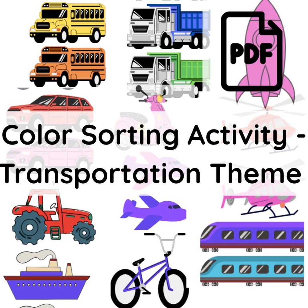 Color Sorting Activity - Transportation Theme - Etsy