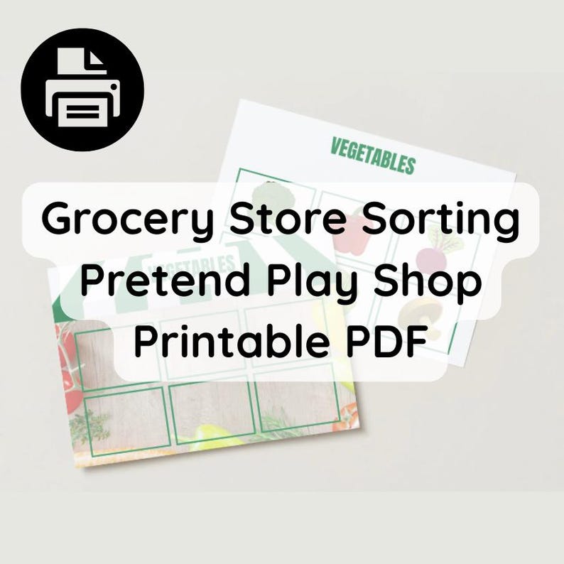 Grocery Store Sorting Activity Printable PDF | Food Categories Matching ...