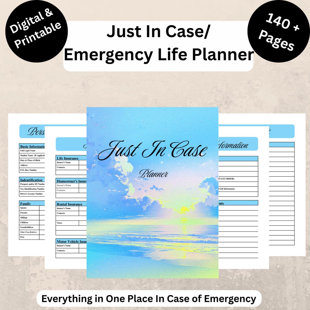 Just in Case Planner - Etsy