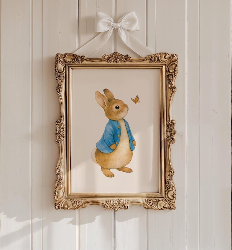 Peter Rabbit Inspired Nursery Wall Art Printable, Vintage Nursery Decor ...