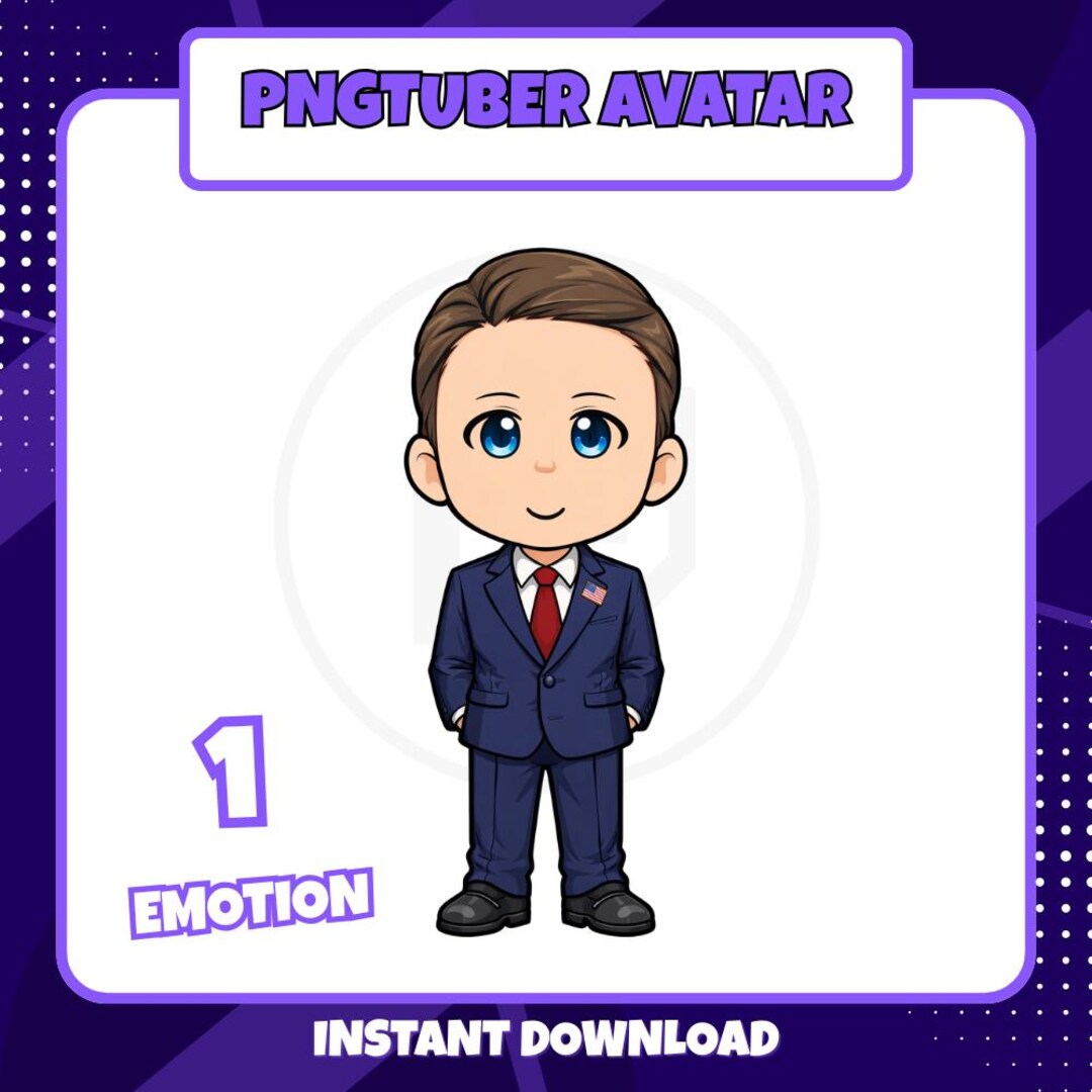 Pngtuber Avatar - the Politician - 1 Emotion - Etsy