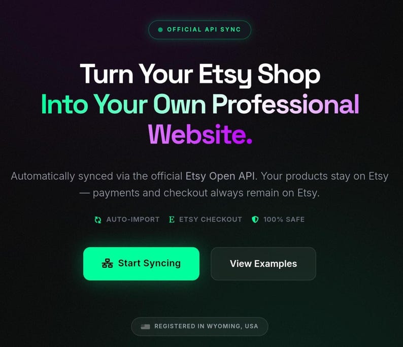Etsy Website Integration Service – Professional Website for Etsy ...