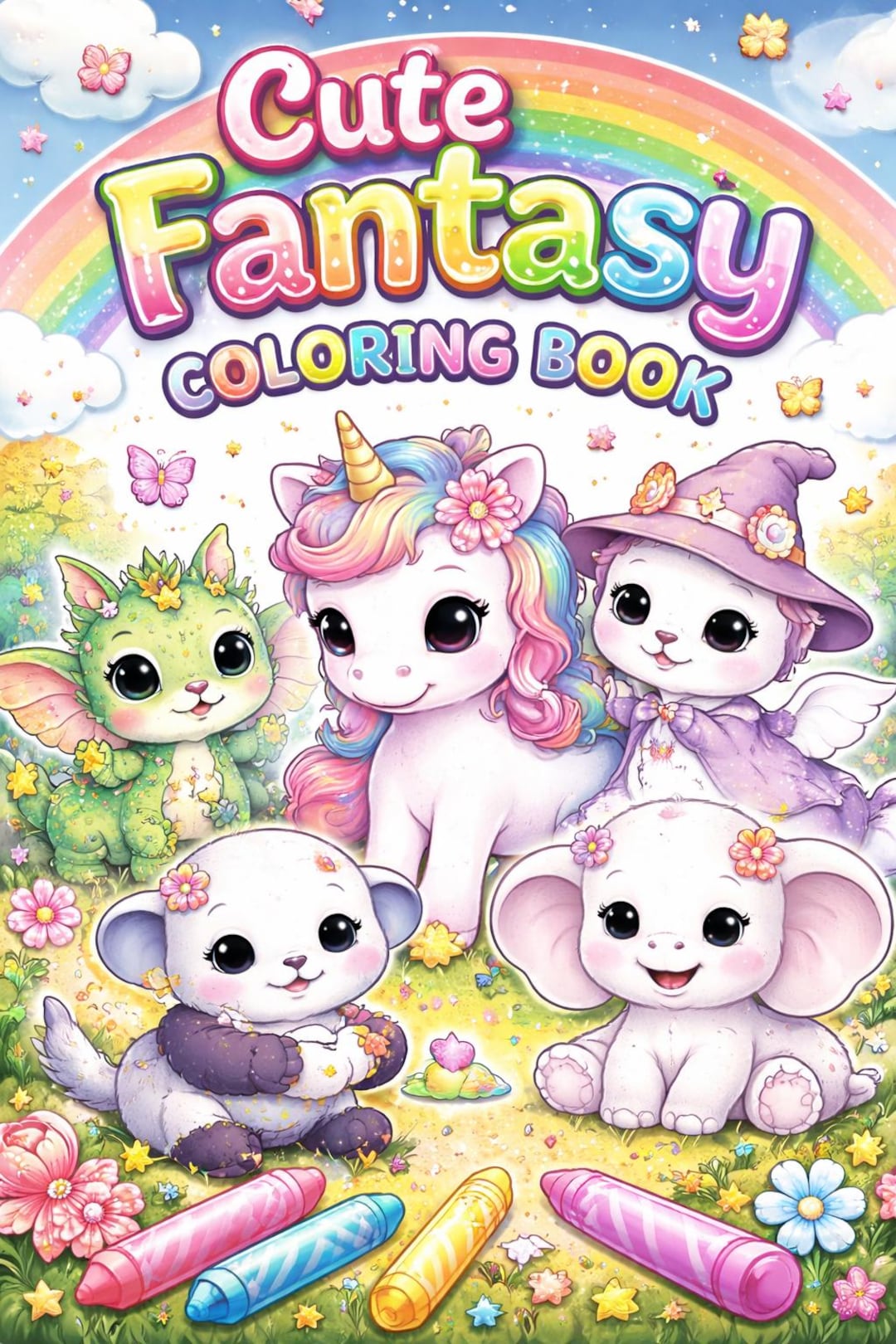 Fantasy Animals Coloring Book, Kids Activity (PDF Download - Etsy