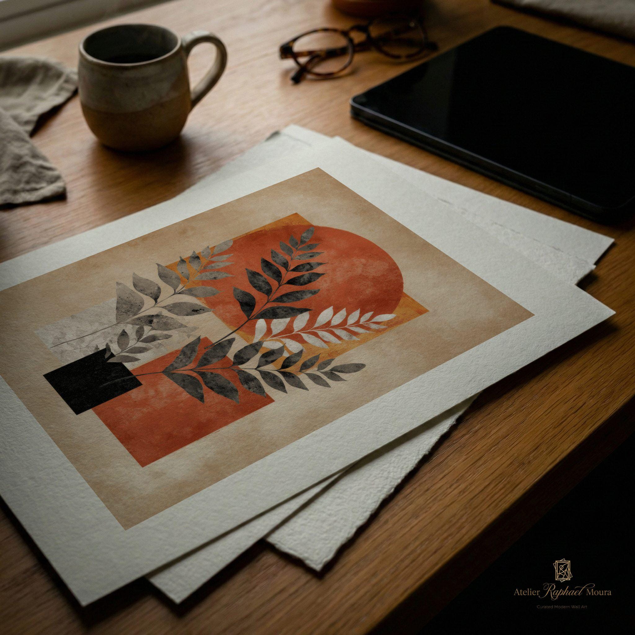 Triptych: Fern Japandi Minimalist Botanical Zen Earthy Gallery Set ...