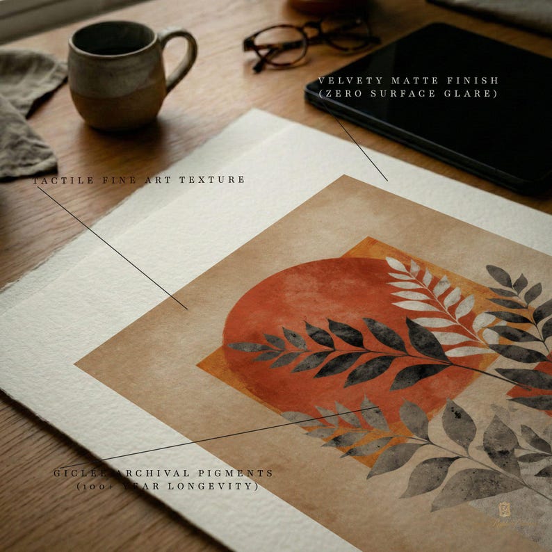 Triptych: Fern Japandi Minimalist Botanical Zen Earthy Gallery Set ...