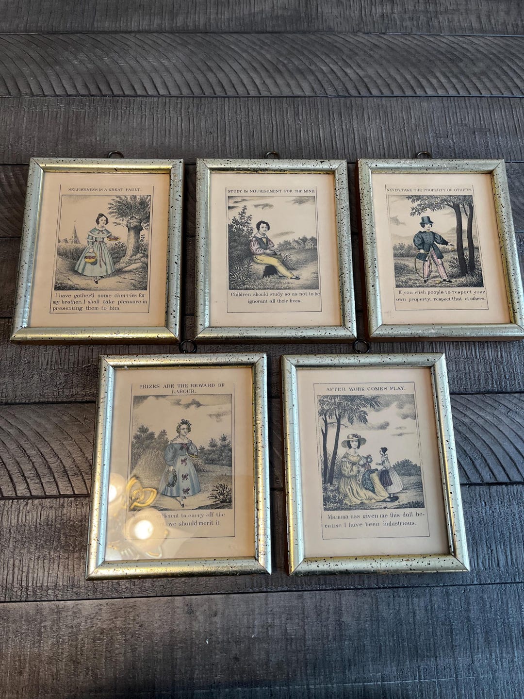 Victorian Moral Lesson Prints - Set of 5 Framed Lithographs - Etsy