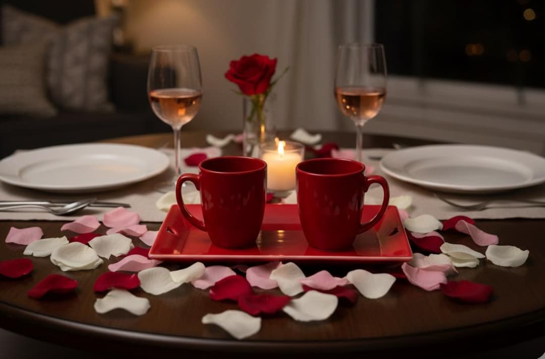 Charming Red Corelle Stoneware Coffee Set - 2 Mugs & Heart-accent ...