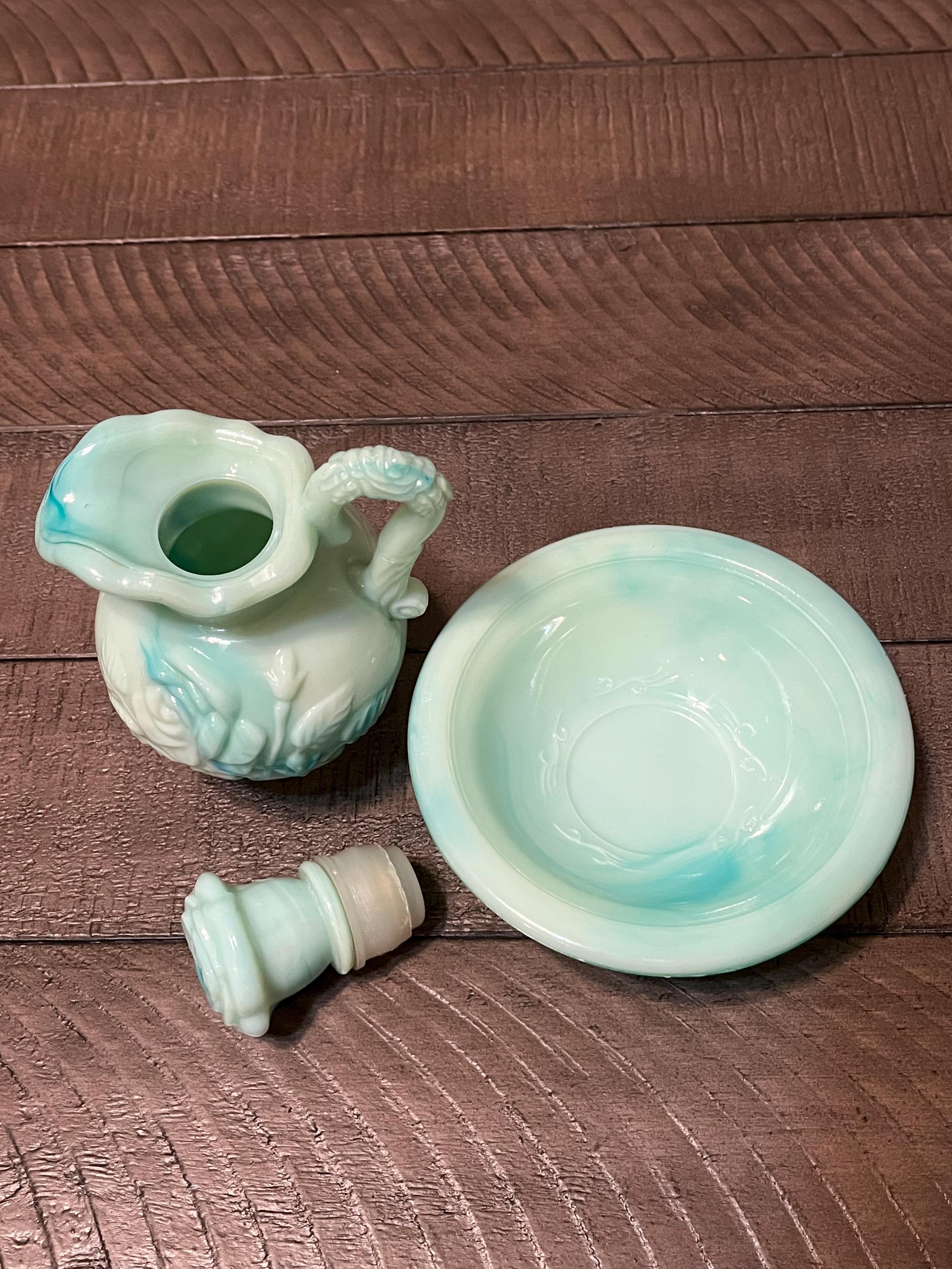 Vintage Avon Jadeite Green Slag Glass Pitcher & Basin Set - Etsy