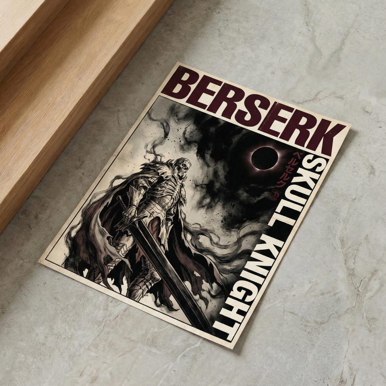 Berserk Poster – Skull Knight Dark Fantasy Manga Wall Art | Anime ...