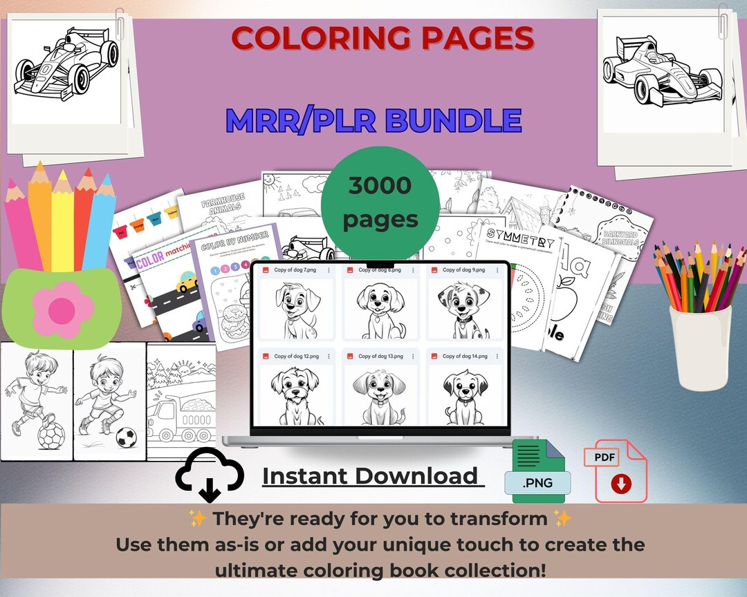 MRR PLR Kids-adults Coloring Bundle Printable | ABC Coloring Pages ...
